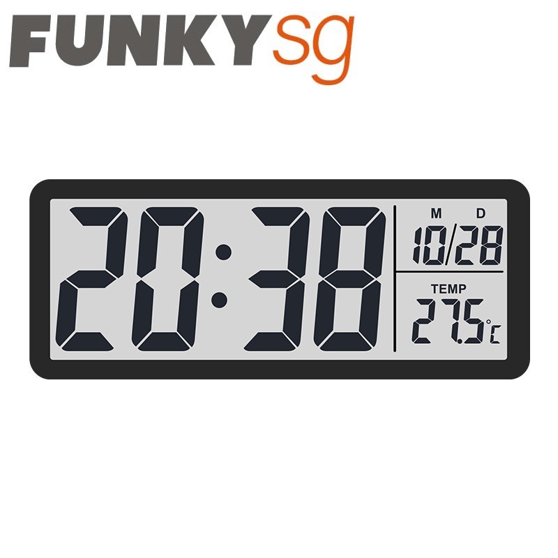 Digital wall Clock Temperature Thermo Hygrometer Display Electronic ...