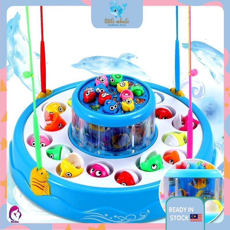 Go Go Fishing Electric Two layers Rotate Magnetic Fishing toys with ...