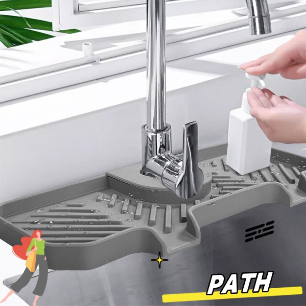 PATH Sink Splash Guard, Behind Faucet 10.6 inch Water Catcher Mat, Home ...