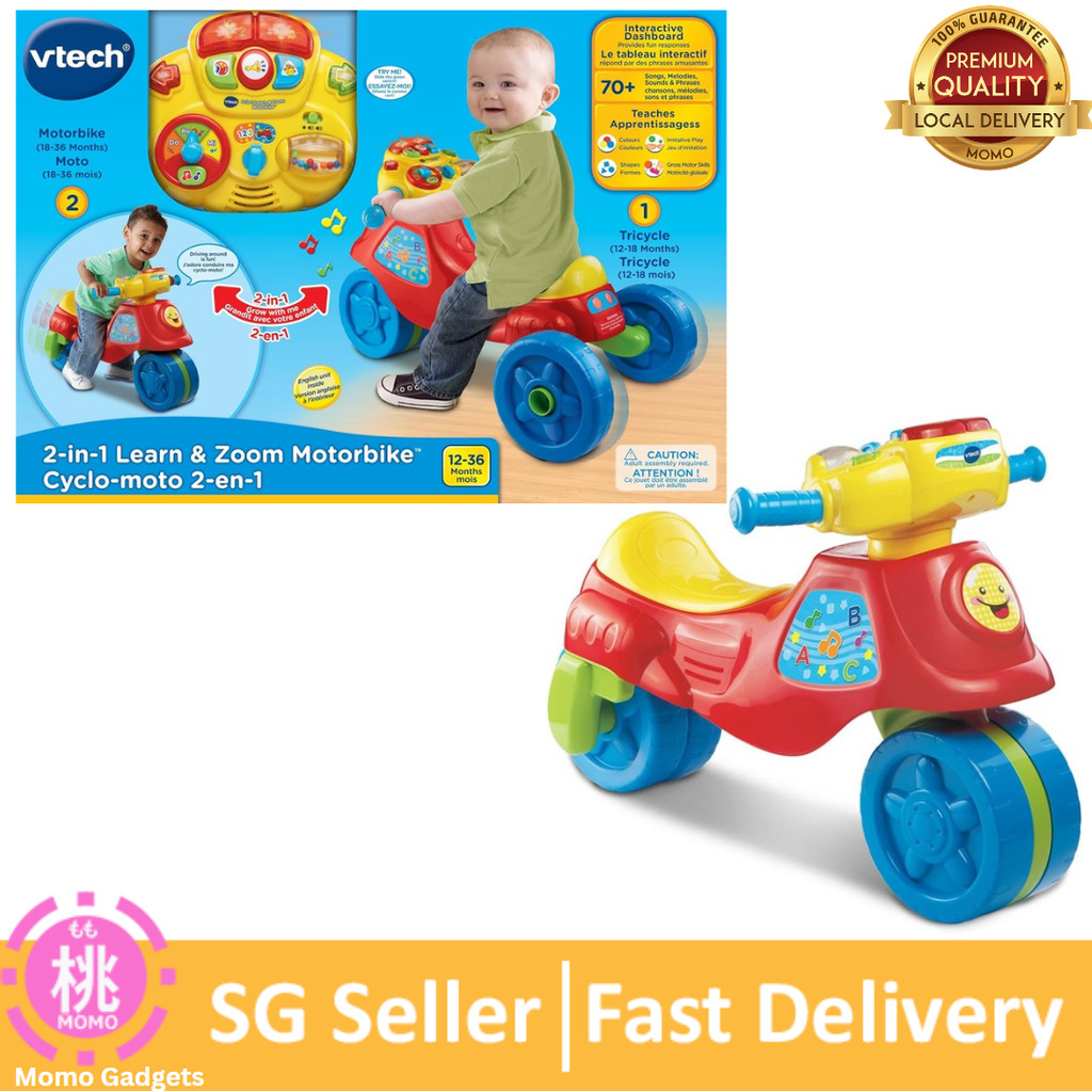 VTech 2 In 1 Learn & Zoom Motor Bike | Shopee Singapore