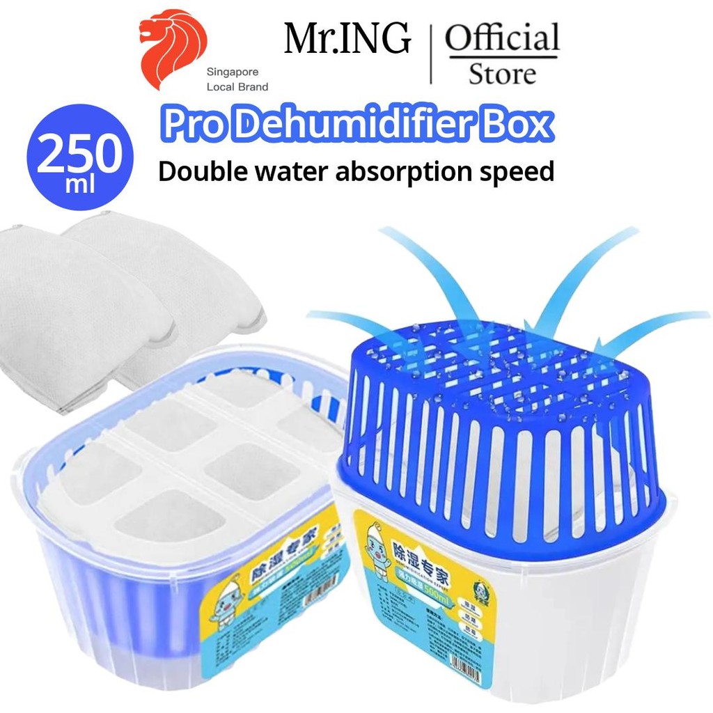 (250ml) Quick Water-Absorbing Dehumidifier in Reusable box with Extra ...