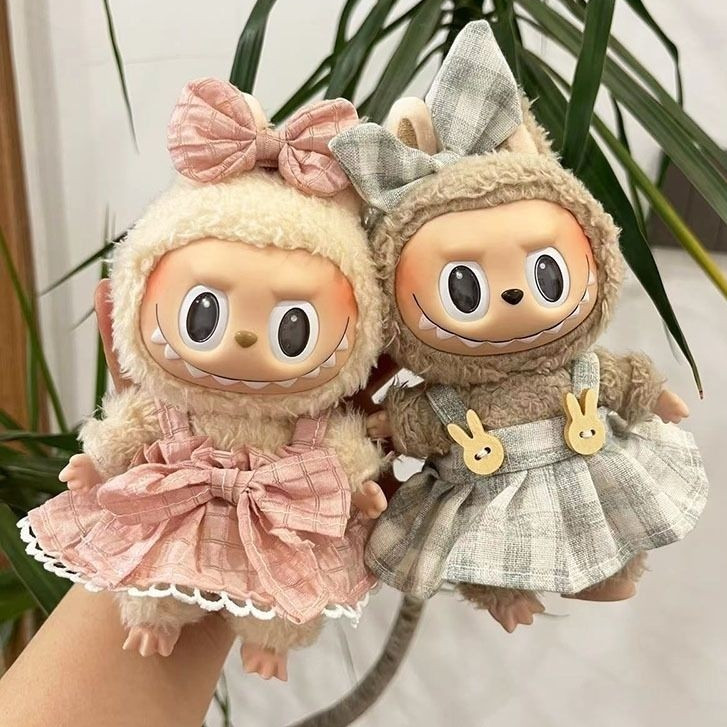 Labubu Clothes Cotton Labubu Macaron dress 17cm Mini Size (Clothes Only ...