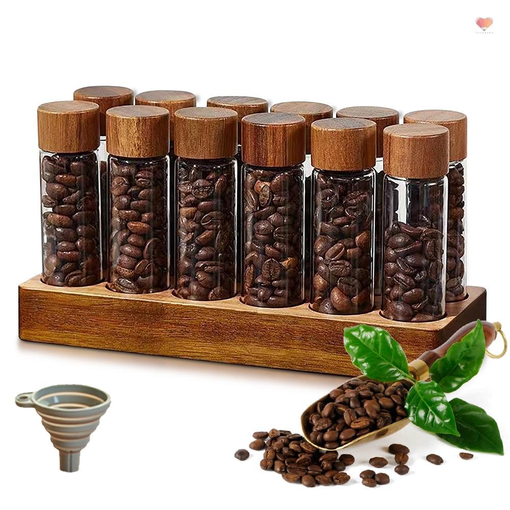 Single Dose Coffee Bean Storage 12 Tubes Multipurpose Portable Coffee ...