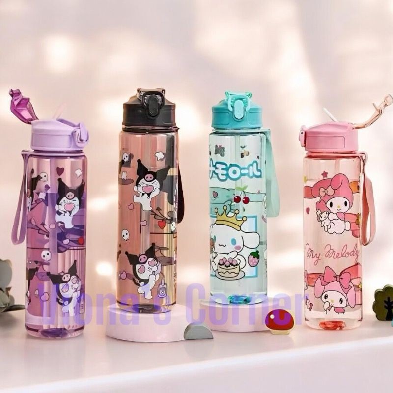 Sanrio Children's Drinking Bottle 900ml Character Kuromi My Melody Cinnamoroll Hello Kitty Cute ...
