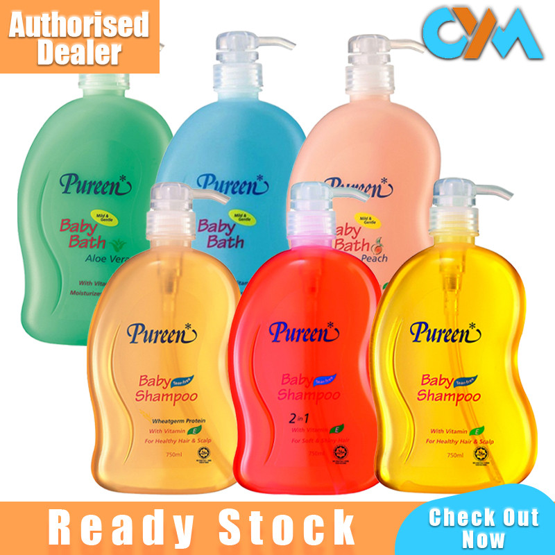 Pureen Classic Shampoo Bath Head To Toe 750ml 2in1 Aloe Vera Peach ...