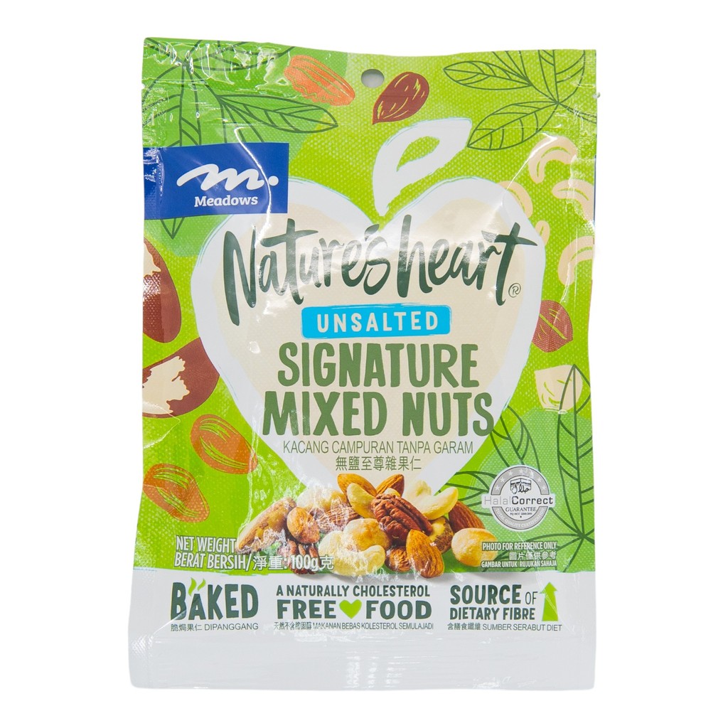 Meadows Nature's Heart Unsalted Mix Nuts 100g | Shopee Singapore