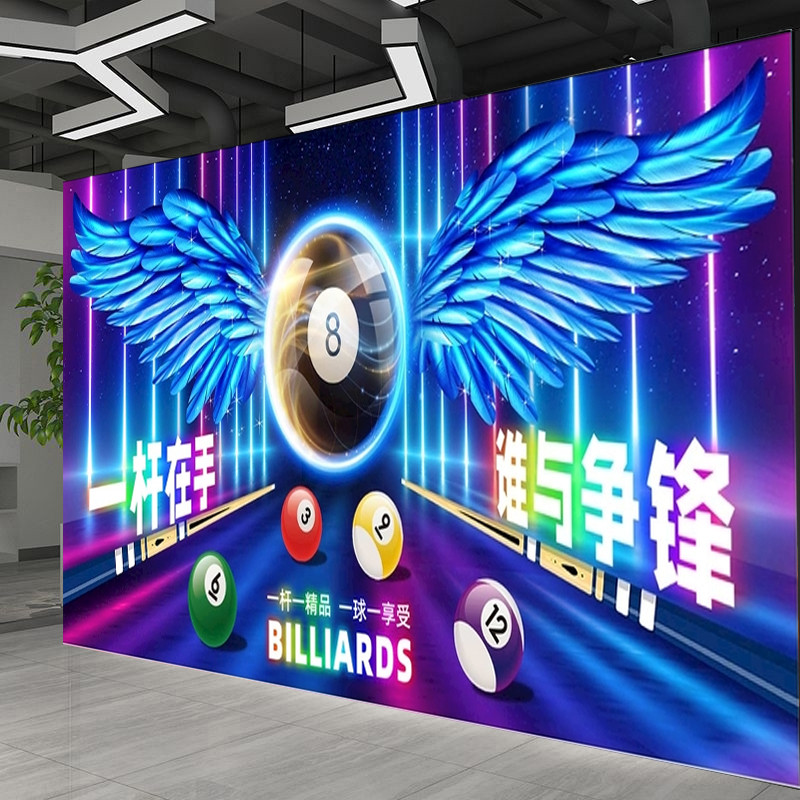 Custom Billiards Hall Theme Wall Paper 3D Billiards Snooker Club ...
