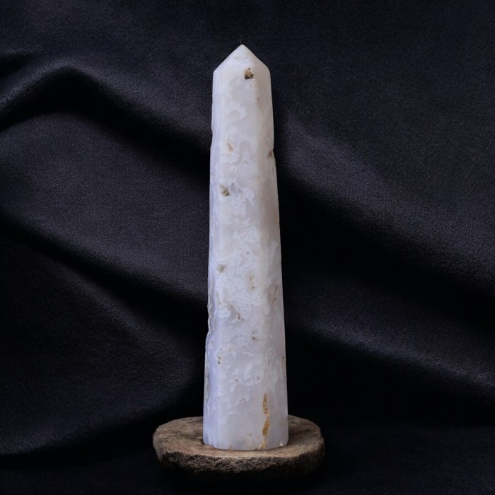 Natural White plume agate tower original form indonesia 177g | Shopee ...