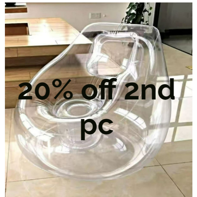 [20% off 2nd pc] Instagrammable Transparent Chair Inflatable Sofa ...