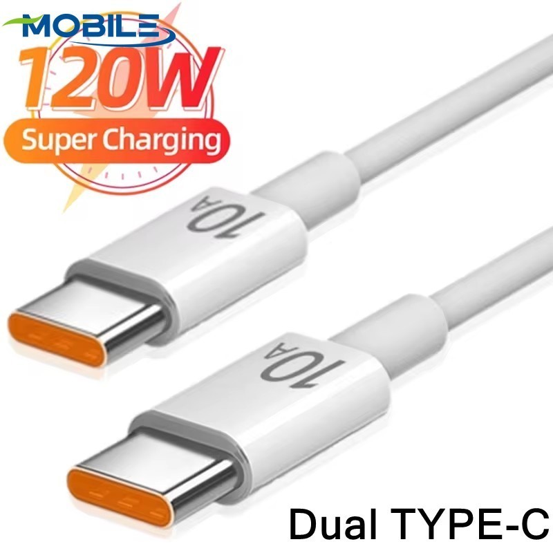 120W 10A Dual Type C Fast Charging Cable - Quick Charge USB C Cable ...