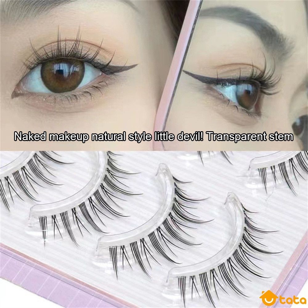 A07m09 Mini Devil False Eyelashes Dense Curl Ultra-fine Transparent ...
