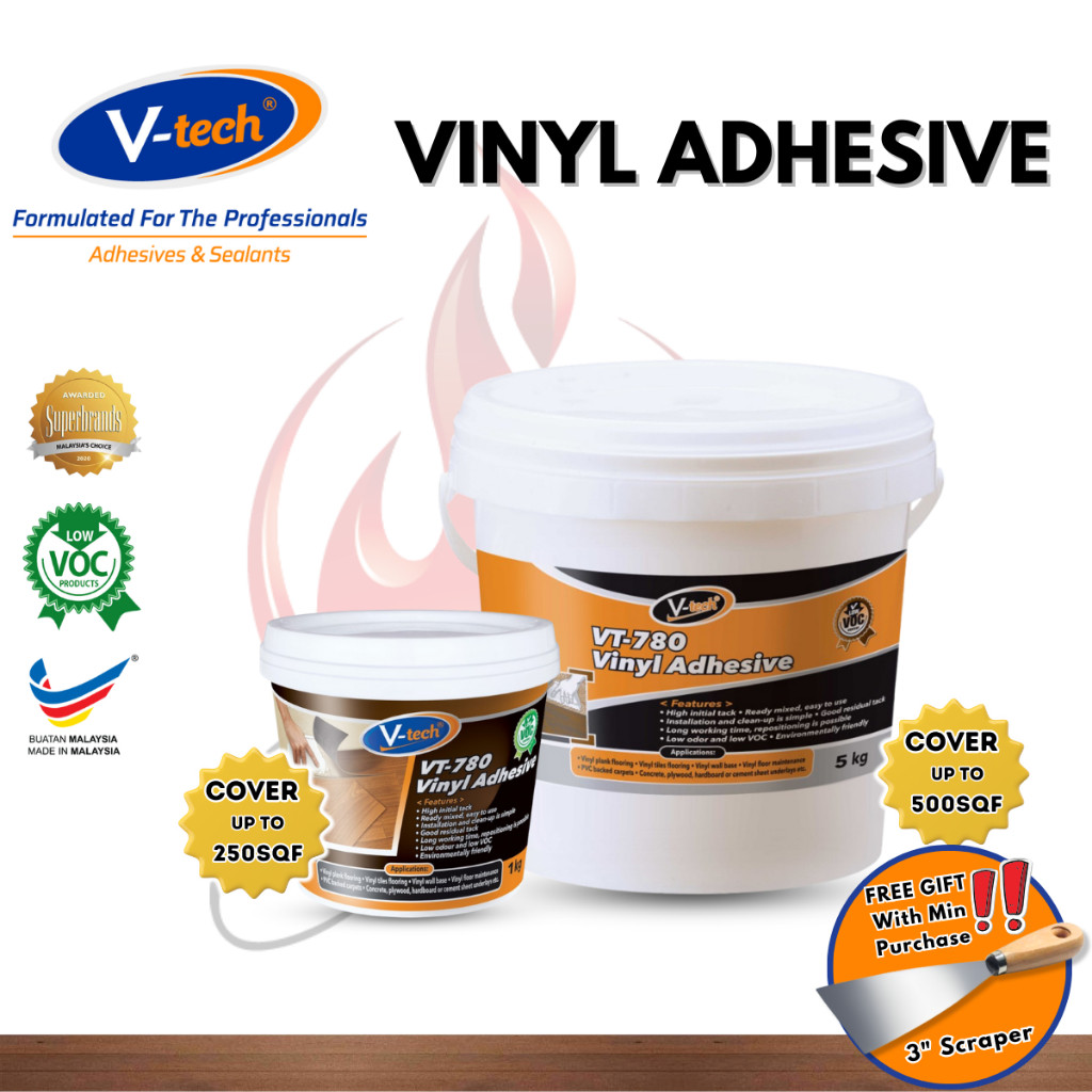 Vtech VT-780 1KG/5KG Vinyl Adhesive Sealant Flooring Glue | Shopee ...