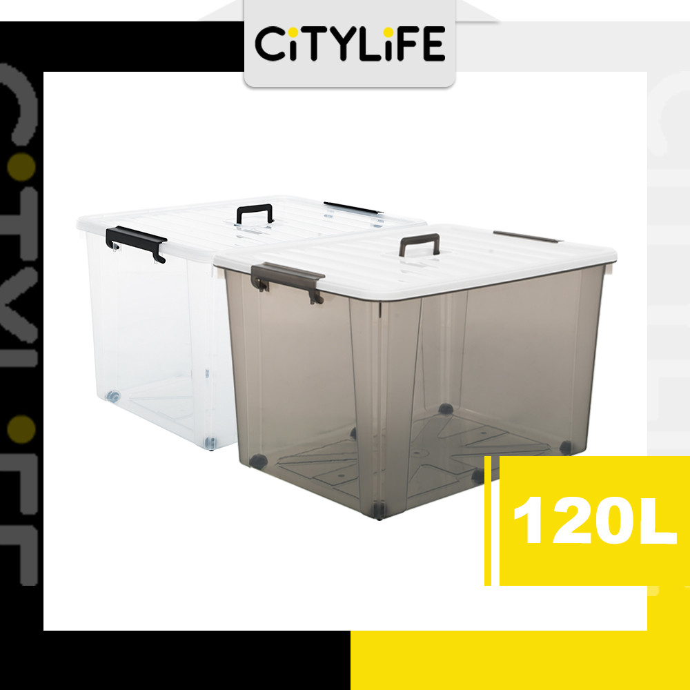 Citylife 120L Multi-Purpose Widea Stackable Storage Container Box With ...
