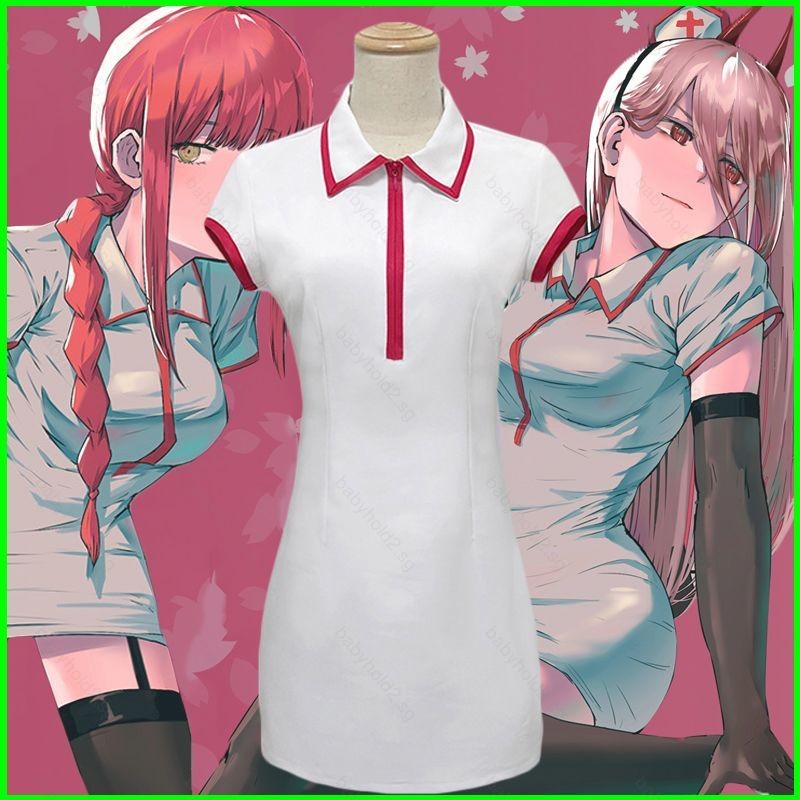 Chainsaw Man Cosplay Dress Glove Socks Sexy Nurse Costume Anime Uniform ...