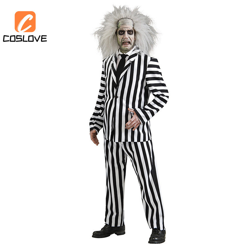 New Movie Beetlejuice The Wizard Cosplay Clothing Full Set Costume Man ...