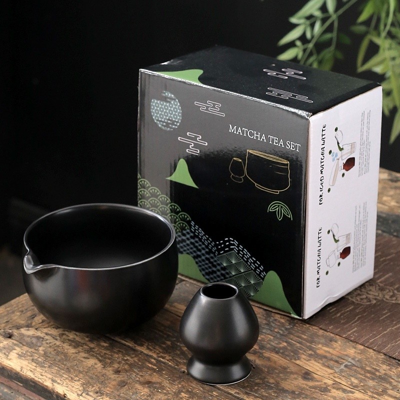 Japanese Matcha Tea Set Kiln-Changed Matcha Bowl with Spout Matcha ...