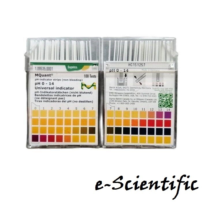 pH Indicator Strips pH 0 - 14 MQuant® MERCK (100 strips/box) ORIGINAL ...
