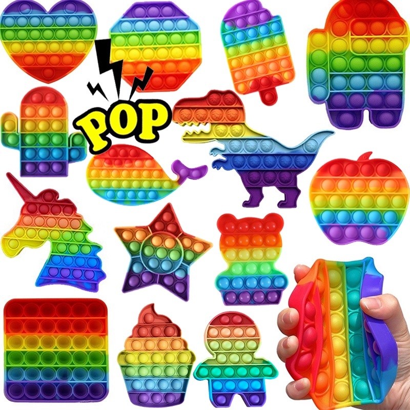 Funny Push Pop it Fidget Toy Bubble Sensory Stres Special Needs Silent ...