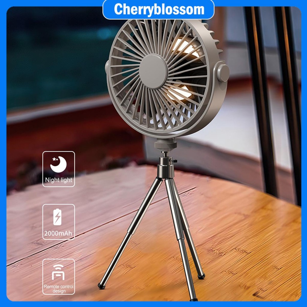 Tripod Table Fan Rechargeable Adjustable Speed Standing Up Fan Portable ...