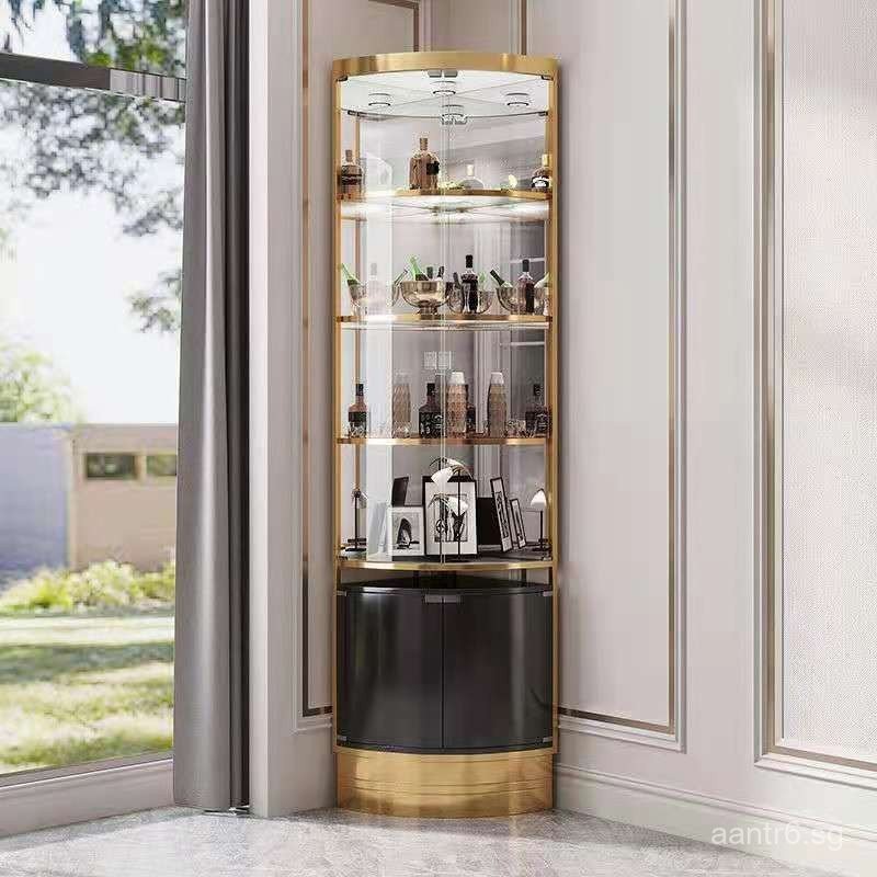 Light Luxury Stainless Steel Triangle Cabinet Postmodern Fan-shaped ...