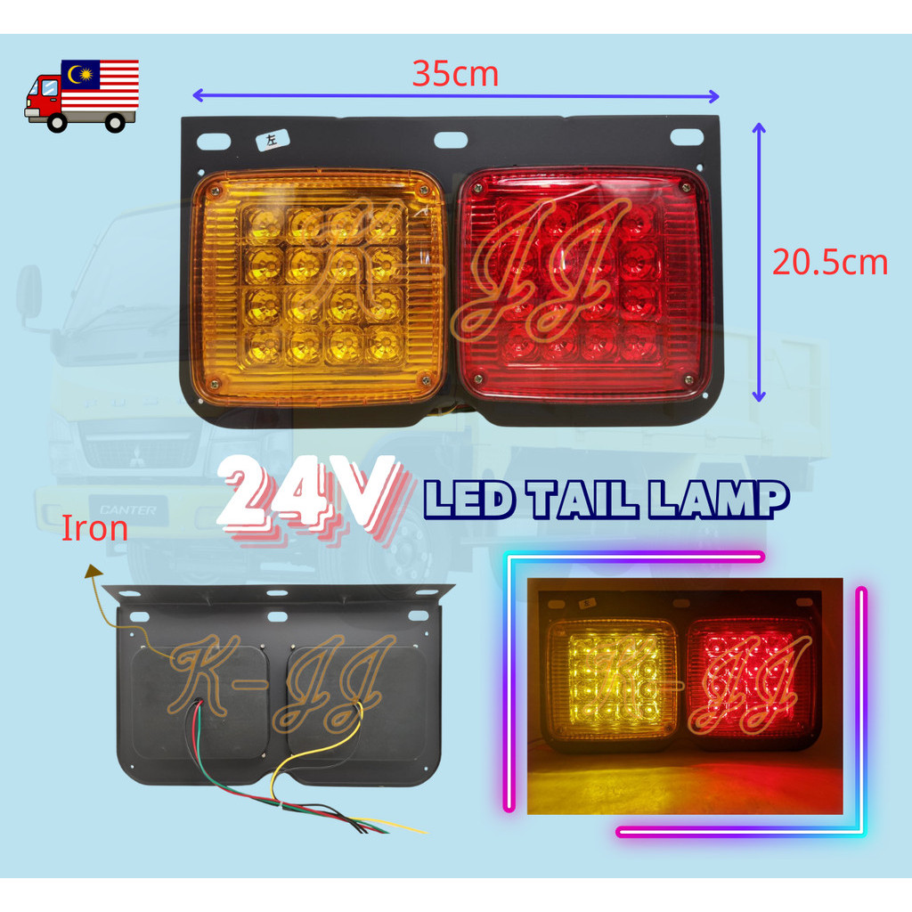24V LED TAIL LAMP LAMPU IRON BASE BELAKANG BESI HINO NISSAN LORRY TRUCK ...