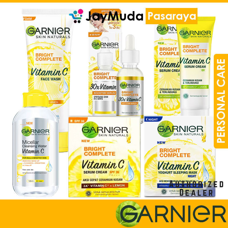 Garnier Light Complete Skin Care Full Set VitaminC Serum Cream Sleeping ...