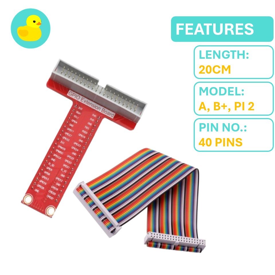 GPIO Extension Board & Ribbon Cable 40P for Raspberry Pi | Shopee Singapore