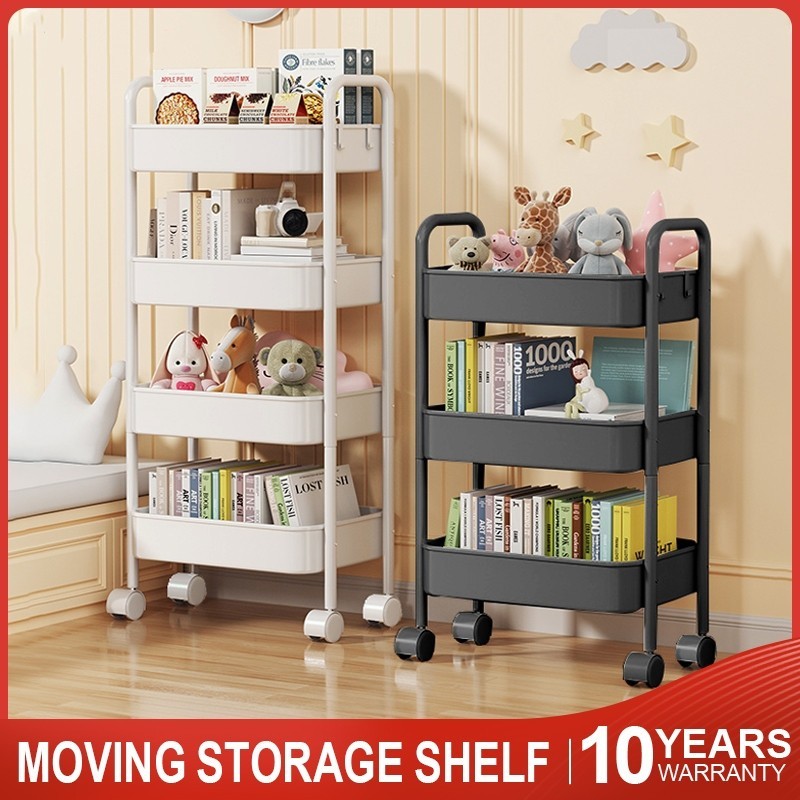3/4/5 Layer Trolley Cart Organizer Storage Shelf Moving Rack With Wheel ...