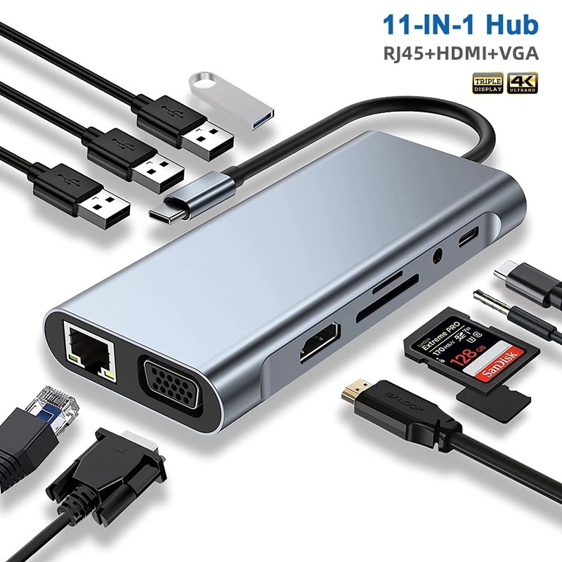 11/8/7/6/4/3 IN 1 HUB Adaptor Converter Docking Station Multiport ...