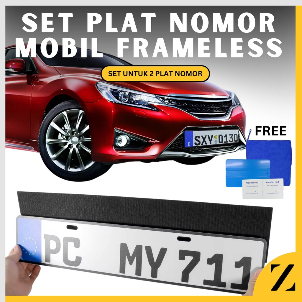 Car Number Plate Holder Frameless Framless License Plate Clean Look ...