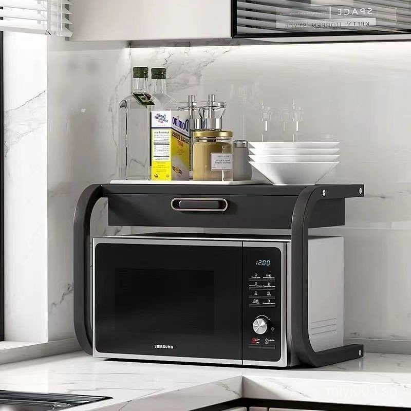 Kitchen Countertop Commodity Shelf Double Microwave Oven Rack Multi ...