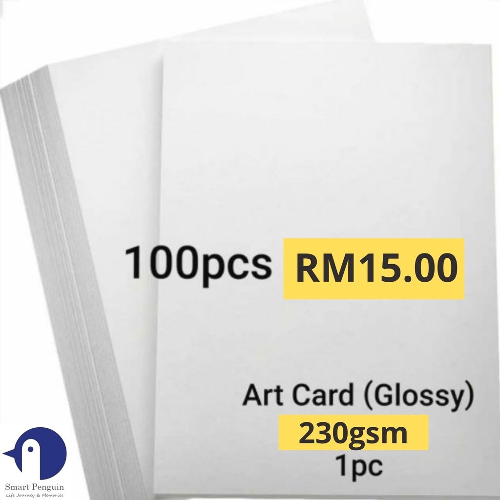 A4 Art Card 230gsm 250gsm / Glossy Card / Kertas Kad1sheets 20sheets ...