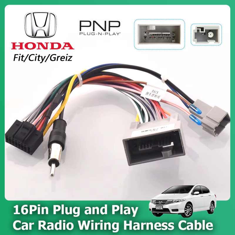 Car Radio 16-pin Power Cord Power Wire For Honda City Car 16 PIN Wiring ...
