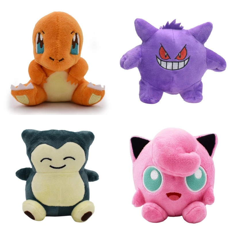 Kawaii Pokemon Charmander Snorlax Gengar Ditto plush toys Cute Psyduck ...