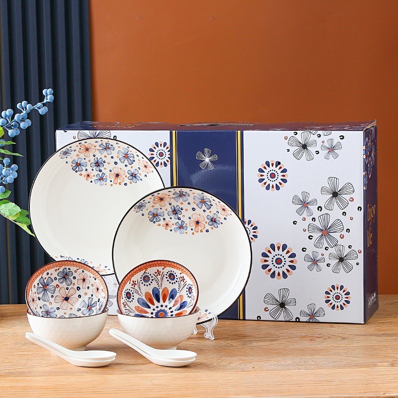 【SG Seller】Ceramic Bowl Plate Gift Set Housewarming Wedding Door Gift ...