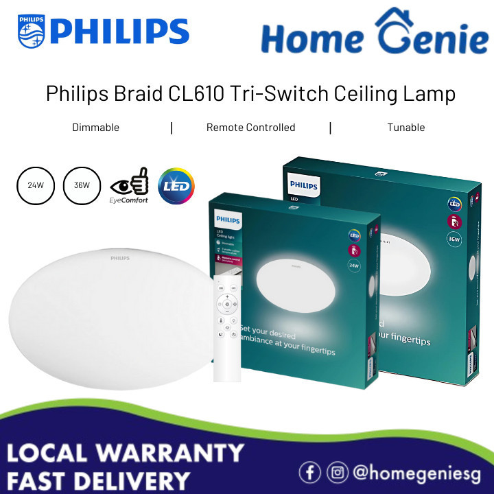Philips Braid CL610 Tri-Color Ceiling Light with Remote Control ...