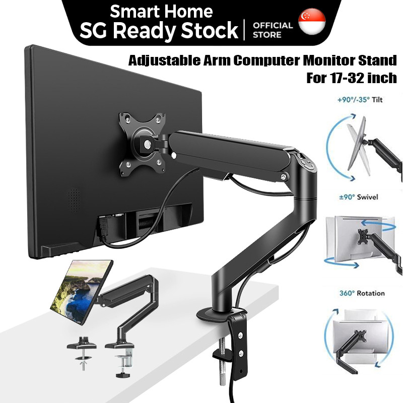 SG🔥 Adjustable Monitor Arm Computer Stand 17-32 inch Expandable Display ...