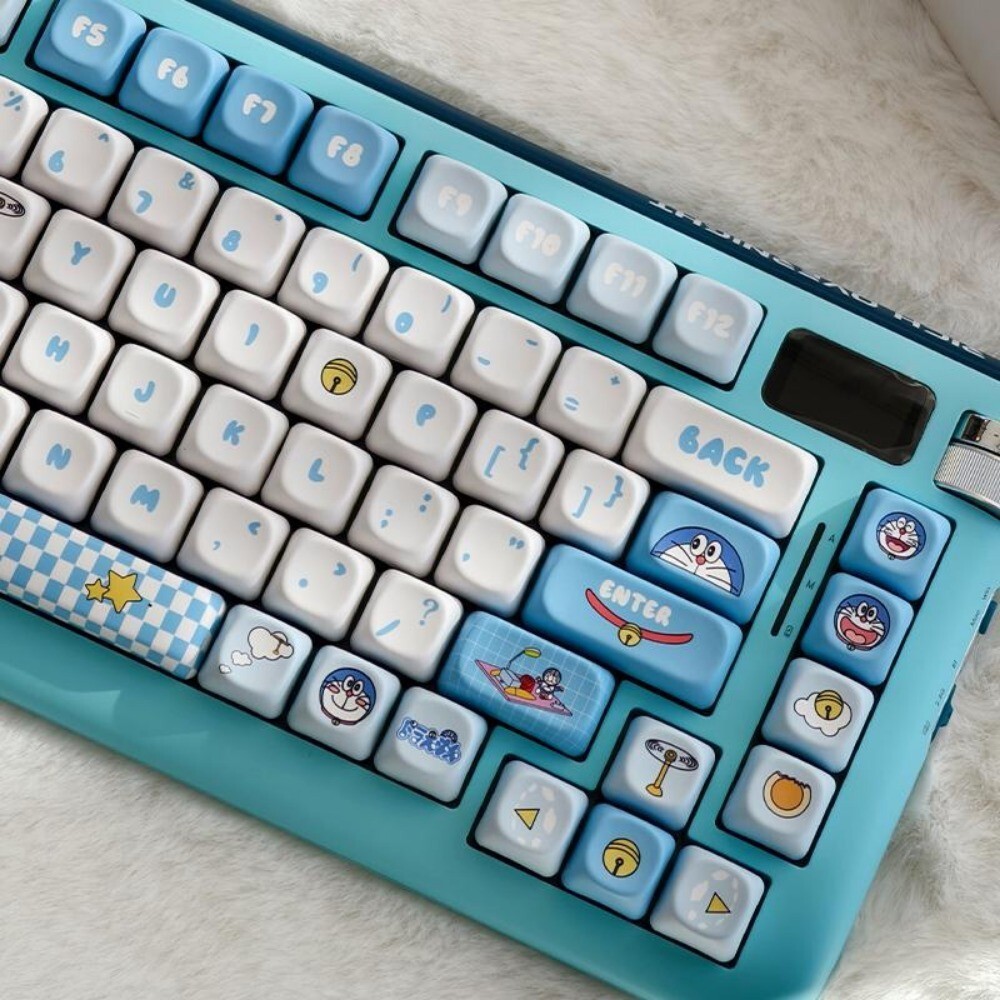 Doraemon Keycap MOA Profile 129 Keys PBT Dye Sublimation Wooting MAD ...