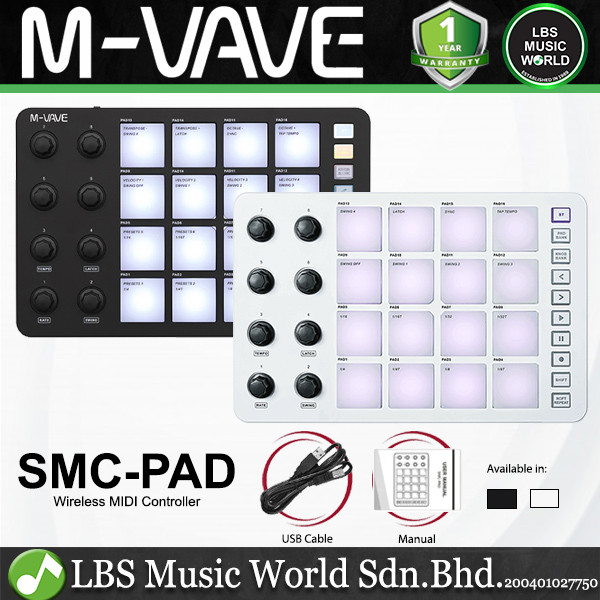 M-VAVE SMC-PAD Portable and Lightweight Wireless MIDI Controller Pad ...