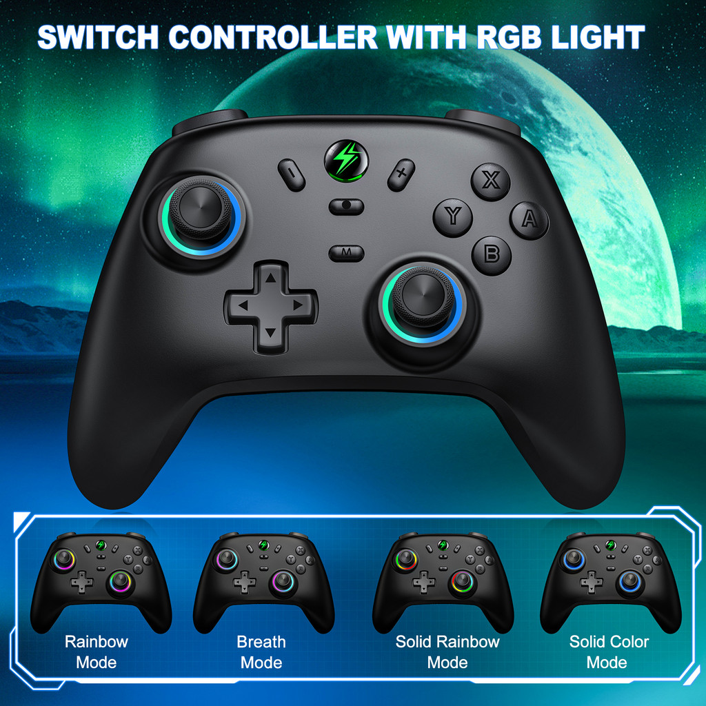 BEBONCOOL NC500 Tri-Mode Wireless Gaming Controller With Charging Dock, Hall Effect 1000mAh ...
