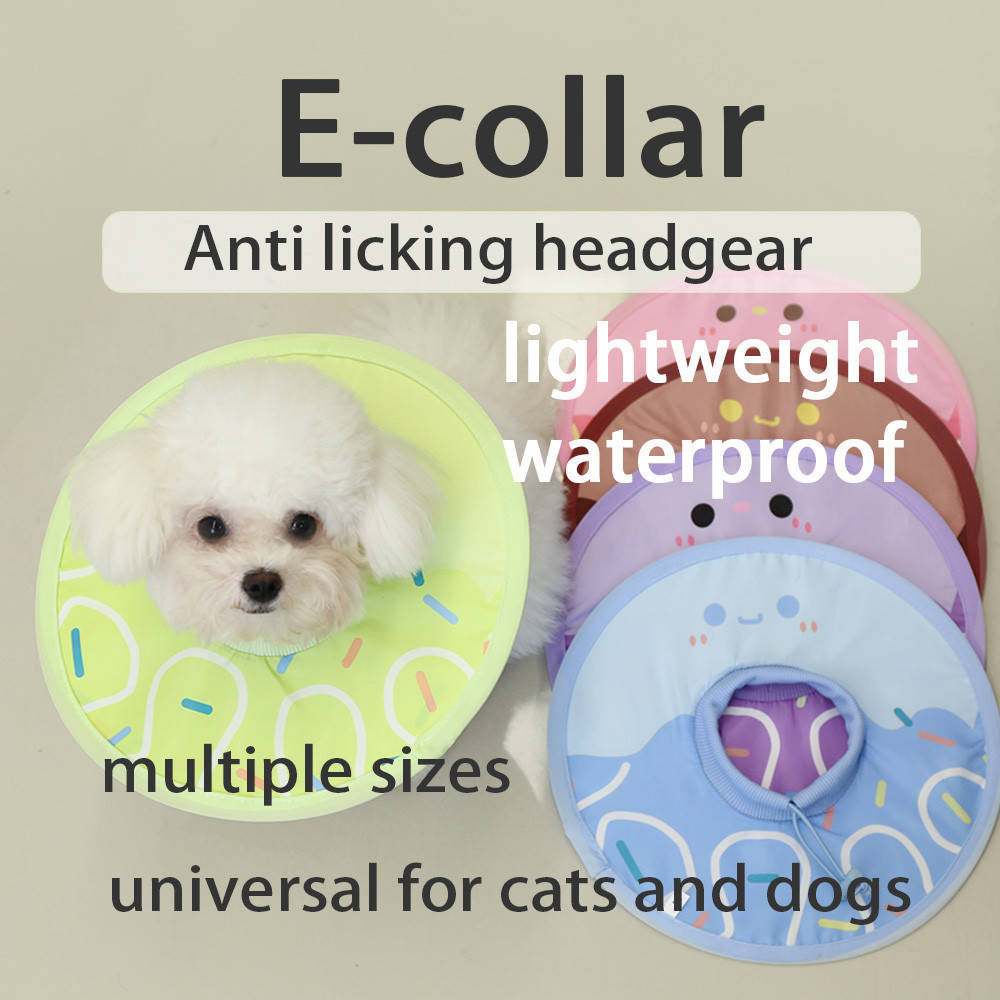 Pet Lightweight Waterproof Elizabeth Ring Cat and Dog Neck Bandana Anti ...