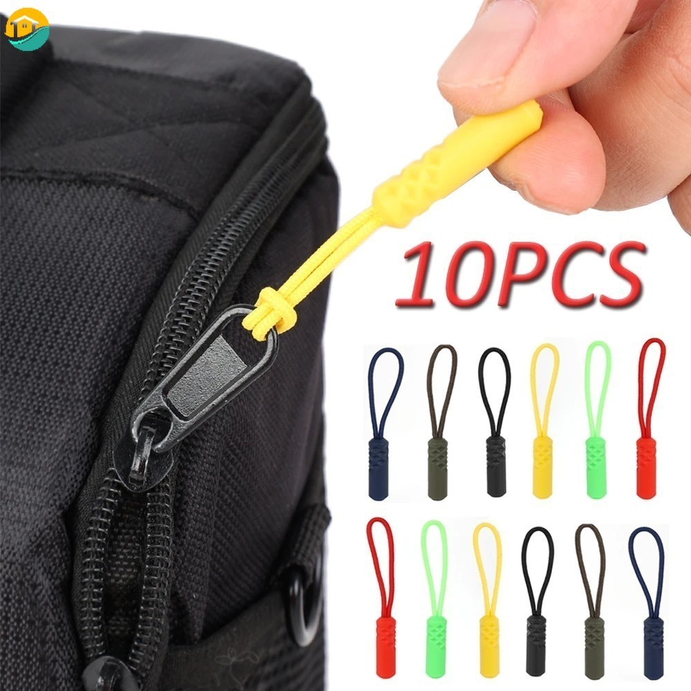 10Pcs Multicolor Plastic Zipper Puller End Fit Rope Tag Clothing Zip ...