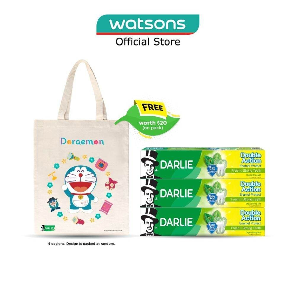 DARLIE Double Action Enamel Protect Toothpaste 200g x 3s + Doraemon ...