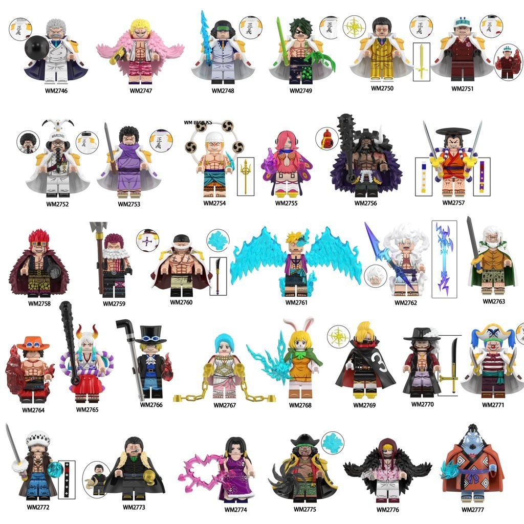Mini Figure Building Blocks WM6187 - WM6189 One piece Luffy Kaido ...