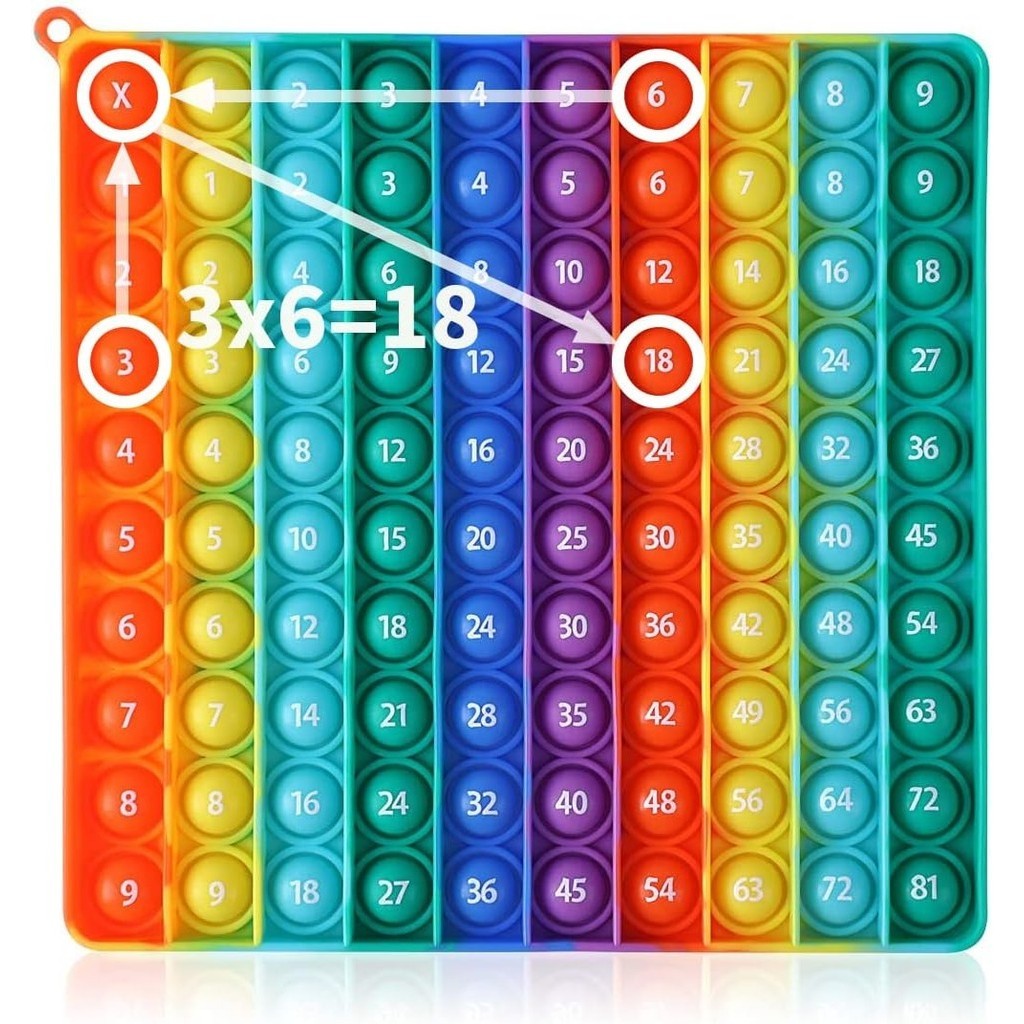 Pop with Numbers Multiplication Table Game Fidget Math Toys,Stress ...
