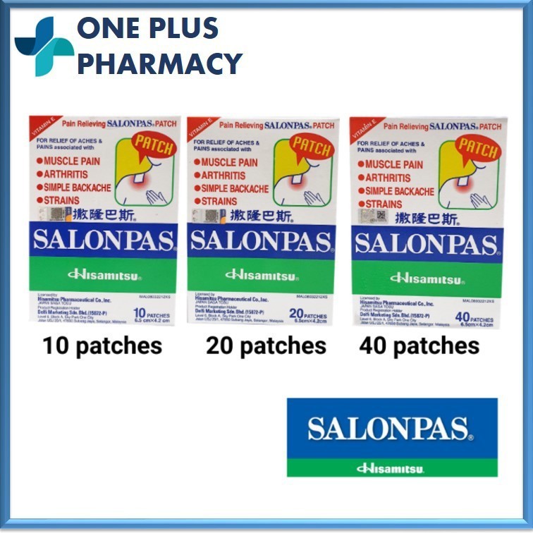 Hisamitsu Salonpas Patch 10's / 20's / 40's / 2's (Large) | Shopee ...