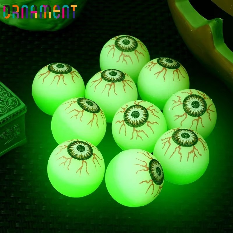 5/20PCS Halloween Glow in The Dark Eyeball Toys - Luminous Scary Bouncy ...