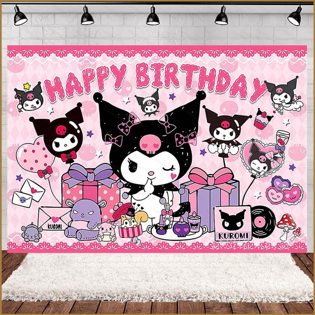 SQ3 Sanrio Kuromi Theme decoration Celebrate birthday Party Photo ...