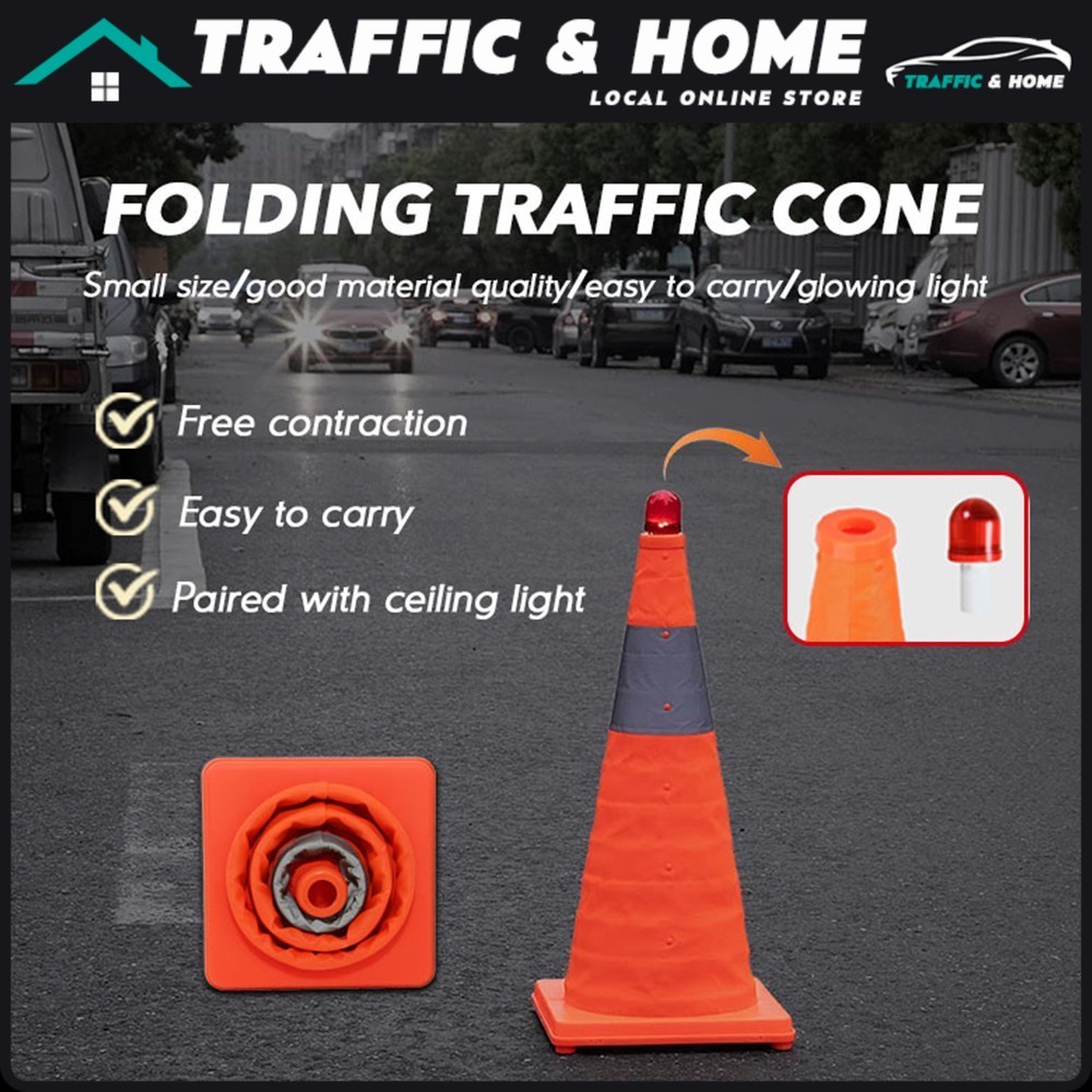 45/60cm Portable Safety Cone Foldable Safety Security Traffic Cone with ...