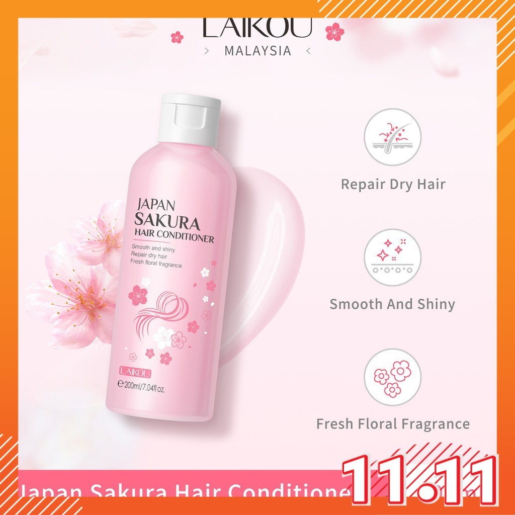MAY LAIKOU Japan Sakura Hair Conditioner Smooth And Shiny Repair Dry ...